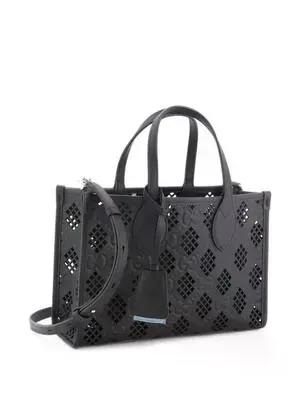 Gucci Convertible Gg Debossed Laser Cut Leather Small Tote Bag