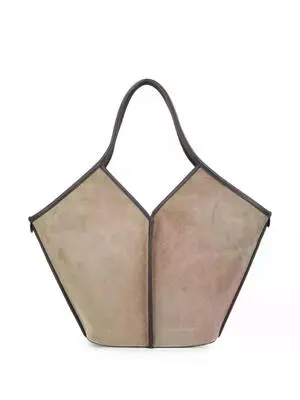Hereu Calella Suede Contrast-trim Tote Bag - Grey