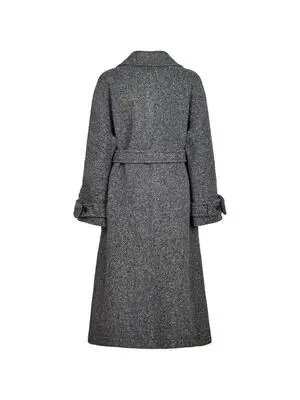 Max Mara Chevron-pattern Belted Coat