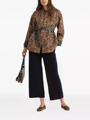 Malìparmi Double Trouble Zebra-print Belted Jacket - Neutrals