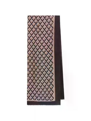 Malìparmi Geometric-print Wool Scarf - Black