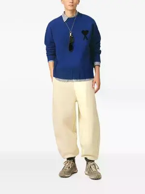 AMI Paris Crewneck Wool Sweater With De Coeur