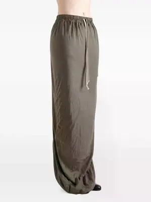 Rick Owens Drawstring-waist Rear-slit Maxi Skirt