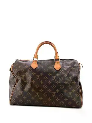 LOUIS VUITTON Speedy Handbag Monogram Canvas 35 Satchel - Brown