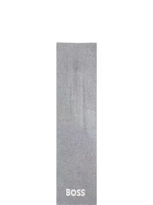 BOSS Logo-intarsia Ribbed Scarf
