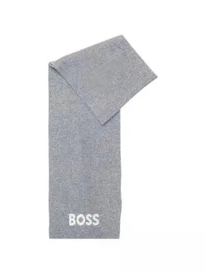 BOSS Logo-intarsia Ribbed Scarf