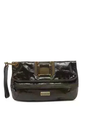 JIMMY CHOO Mave Foldover Clutch Bag - Brown