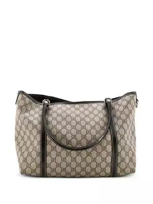 Gucci Joy Gg Coated Canvas With Leather Medium Tote Bag - Brown