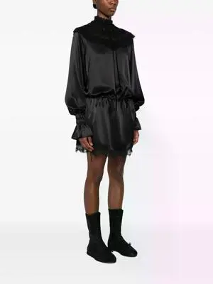 ANN DEMEULEMEESTER Lace-trimmed Ruffled Mini Dress