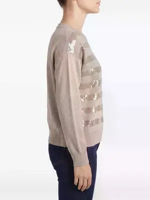 Brunello Cucinelli Sequin-embellished Striped Sweater