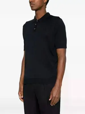 ROBERTO COLLINA Fine-knit Silk Polo Shirt