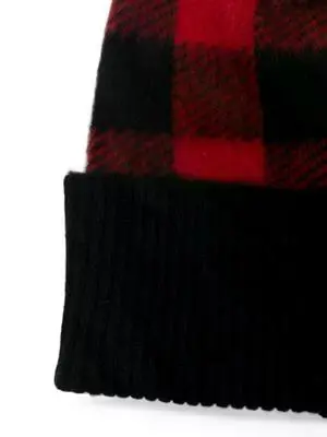 N°21 Check-pattern Ribbed Beanie Hat
