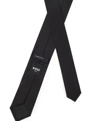 BOSS Silk Tie With Jacquard-weave - Black