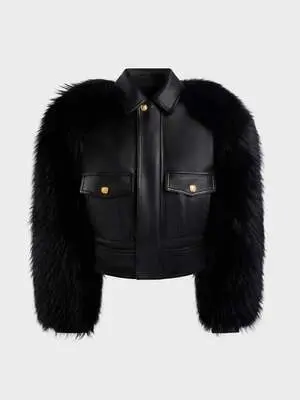 GIUSEPPE ZANOTTI Vixen Fur Jacket - Black