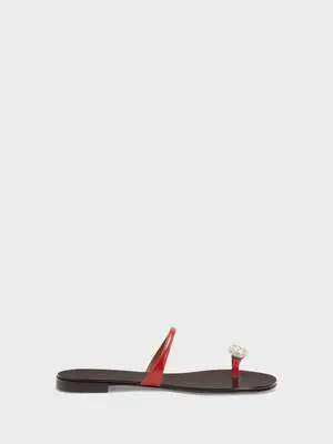 GIUSEPPE ZANOTTI Icon Ring Flat Sandal - Red