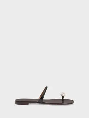 GIUSEPPE ZANOTTI Icon Ring Flat Sandal - Black