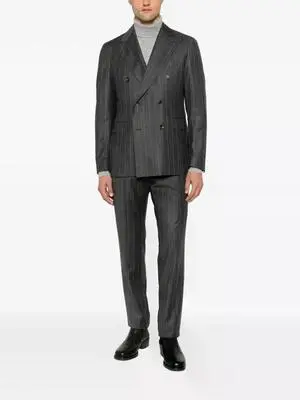 Tagliatore Pinstripe Double-breasted Suit - Grey