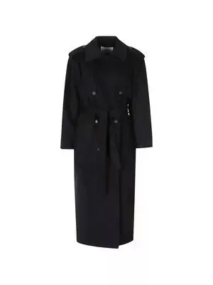IVY OAK Belted Double-breasted Coat - Blue