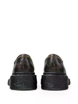 Camper Vamonos Crackled Leather Loafers
