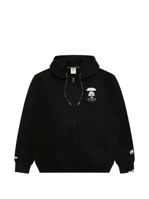 AAPE BY *A BATHING APE Logo-print Zip-up Hoodie - Black