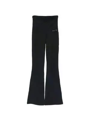 Sporty & Rich Benedetta Logo-print Flared Trousers - Black