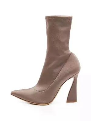 GIANVITO ROSSI Pointed-toe Sculptural-heel Ankle Boots - Neutrals