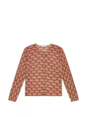Malìparmi Geometric-print Wool Cardigan - Brown