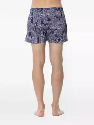 Roberto Cavalli Floral-print Swim Shorts - Blue