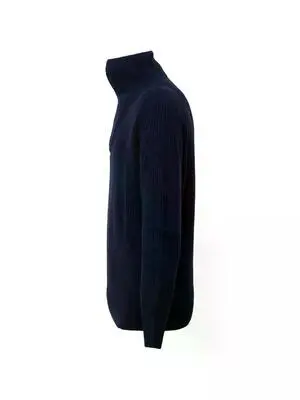 AMARANTO Half-zip Ribbed-knit Sweater