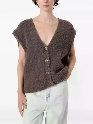 American Vintage Zolly Sleeveless Cardigan - Brown