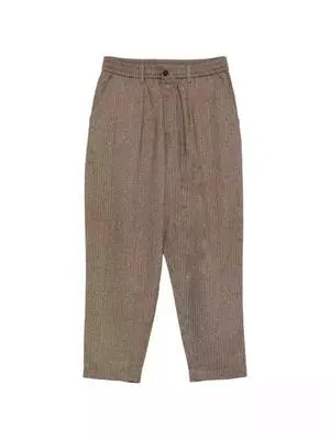 Universal Works Herringbone Pleated Trousers - Brown