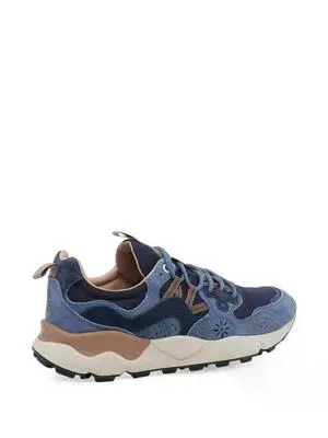 FLOWER MOUNTAIN Yamano 3 Suede-panelled Sneakers - Blue
