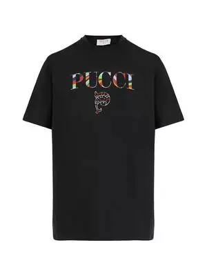 Emilio Pucci Logo-print Cotton T-shirt - Black