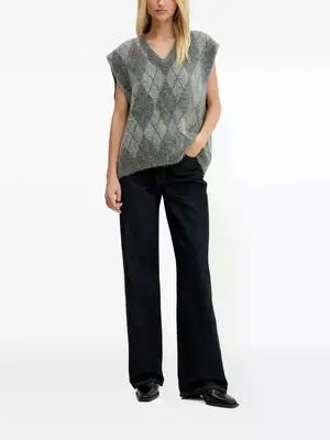GESTUZ Argyle-knit V-neck Vest