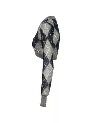 SHUSHU/TONG Argyle-knit Cropped Cardigan