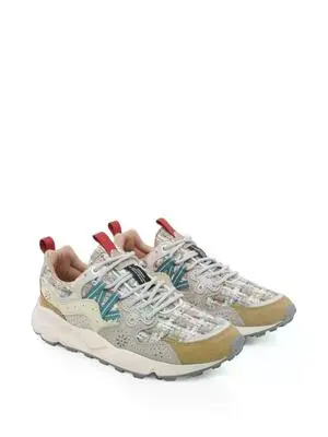 FLOWER MOUNTAIN Yamano 3 Bouclé-panelled Suede Sneakers - Neutrals