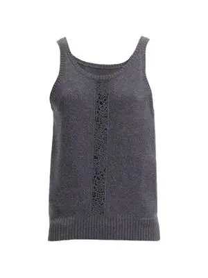 Elie Saab Lace-insert Knit Top