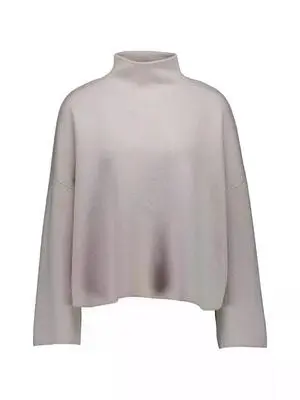ALLUDE Mock-neck Dropped-shoulder Sweater - Neutrals