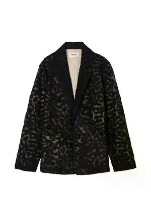 PSOPHIA Leopard-jacquard Blazer - Black