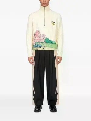 HOUSE OF ERRORS Graphic-print Cable-knit Sweater