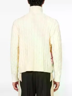 HOUSE OF ERRORS Graphic-print Cable-knit Sweater