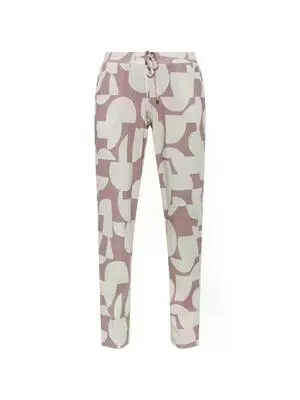 Hanro Geometric-print Drawstring Pajama Bottoms