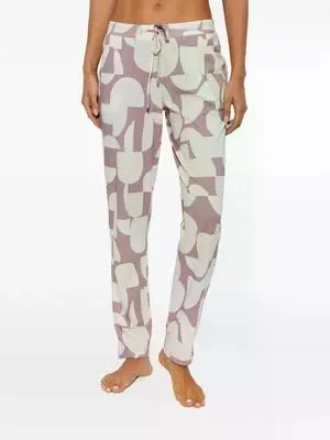 Hanro Geometric-print Drawstring Pajama Bottoms