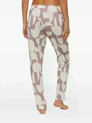 Hanro Geometric-print Drawstring Pajama Bottoms
