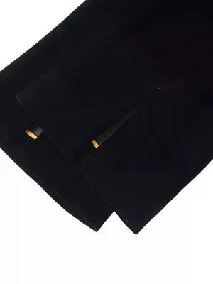 Shanghai Tang Meow Meow Velvet-effect Slit-hem Trousers