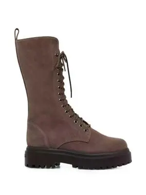 LE SILLA Lace-up Suede Boots - Brown