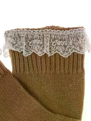 GANNI Lace-trim Gloves