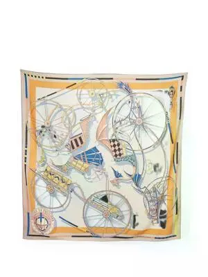 Hermès Voitures En Équilibre Scarf - Neutrals