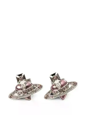 VIVIENNE WESTWOOD New Diamante Heart Orb Stud Earrings