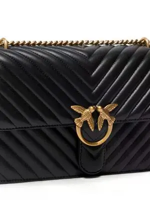 Pinko Love Birds Quilted Leather Shoulder Bag